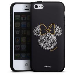 DeinDesign iPhone SE (2016-2019) Handy Silikon H&uuml;lle Case schwarz Handyh&uuml;lle Minnie Mouse Muster Disney