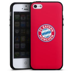 DeinDesign iPhone SE (2016-2019) Handy Silikon H&uuml;lle Case schwarz Handyh&uuml;lle Fc Bayern M&uuml;nchen Logo Fcb
