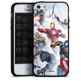 DeinDesign iPhone SE (2016-2019) Handy Silikon H&uuml;lle Case schwarz Handyh&uuml;lle Official Licensed Product Marvel Avengers