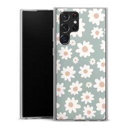 DeinDesign Galaxy S22 Ultra Handy Silikon H&uuml;lle Case transparent Handyh&uuml;lle Daisy Muster Flowers Silikon Case