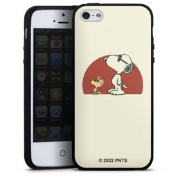 DeinDesign iPhone SE (2016-2019) Handy Silikon H&uuml;lle Case schwarz Handyh&uuml;lle Snoopy Official Licensed Product Kindheit