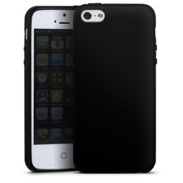 DeinDesign iPhone SE (2016-2019) Handy Silikon H&uuml;lle Case schwarz Handyh&uuml;lle Colour Unicoloured Black