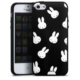 DeinDesign iPhone SE (2016-2019) Handy Silikon H&uuml;lle Case schwarz Handyh&uuml;lle Miffy Muster Transparent