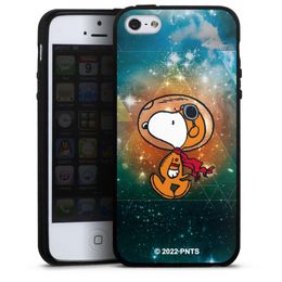 DeinDesign iPhone SE (2016-2019) Handy Silikon H&uuml;lle Case schwarz Handyh&uuml;lle Astronaut Snoopy Official Licensed Product