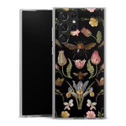 DeinDesign Galaxy S22 Ultra Handy Silikon H&uuml;lle Case transparent Handyh&uuml;lle Flower Wreath Bee Blossom Silikon Case