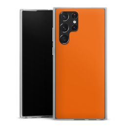 DeinDesign Galaxy S22 Ultra Handy Silikon H&uuml;lle Case transparent Handyh&uuml;lle Orange Unicoloured Colour Silikon Case