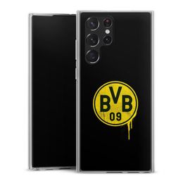 DeinDesign Galaxy S22 Ultra Handy Silikon H&uuml;lle Case transparent Handyh&uuml;lle Borussia Dortmund Official Licensed Product Bvb Silikon Case