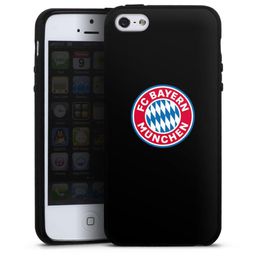 DeinDesign iPhone SE (2016-2019) Handy Silikon H&uuml;lle Case schwarz Handyh&uuml;lle Fc Bayern M&uuml;nchen Logo Official Licensed Product