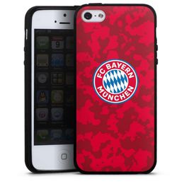 DeinDesign iPhone SE (2016-2019) Handy Silikon H&uuml;lle Case schwarz Handyh&uuml;lle Camouflage Fcb Fc Bayern M&uuml;nchen
