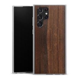 DeinDesign Galaxy S22 Ultra Handy Silikon H&uuml;lle Case transparent Handyh&uuml;lle Wood Nut Tree Wooden Look Silikon Case