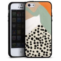 DeinDesign iPhone SE (2016-2019) Handy Silikon H&uuml;lle Case schwarz Handyh&uuml;lle Boho Abstract Kunst