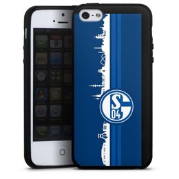 DeinDesign iPhone SE (2016-2019) Handy Silikon H&uuml;lle Case schwarz Handyh&uuml;lle Official Licensed Product Skyline Fc Schalke 04