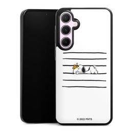DeinDesign Galaxy A55 5G Handy Slim Case extra d&uuml;nn Silikon Handyh&uuml;lle schwarz H&uuml;lle Snoopy Dog Peanuts Silikon Slim Case