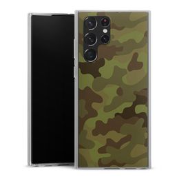 DeinDesign Galaxy S22 Ultra Handy Silikon H&uuml;lle Case transparent Handyh&uuml;lle Camouflage Tarnmuster Army Silikon Case