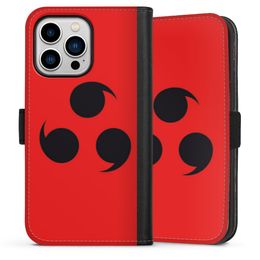 DeinDesign iPhone 13 Pro Handy Klapph&uuml;lle Handyh&uuml;lle aus Kunst Leder schwarz Flip Case Official Licensed Product Naruto Shippuden Sharingan Sideflip mit Lasche