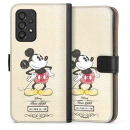 DeinDesign Galaxy A53 5G Handy Klapph&uuml;lle Handyh&uuml;lle aus Kunst Leder schwarz Flip Case Official Licensed Product Mickey Mouse Disney Sideflip mit langer Lasche