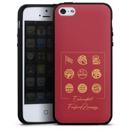 DeinDesign iPhone SE (2016-2019) Handy Silikon H&uuml;lle Case schwarz Handyh&uuml;lle Fcb 125 Jahre Fc Bayern M&uuml;nchen Merchandise