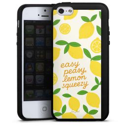 DeinDesign iPhone SE (2016-2019) Handy Silikon H&uuml;lle Case schwarz Handyh&uuml;lle Spruch Statement Lemon