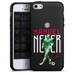 DeinDesign iPhone SE (2016-2019) Handy Silikon H&uuml;lle Case schwarz Handyh&uuml;lle Fc Bayern M&uuml;nchen Manuel Neuer Official Licensed Product