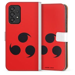 DeinDesign Galaxy A33 5G Handy Klapph&uuml;lle Handyh&uuml;lle aus Kunst Leder wei&szlig; Flip Case Official Licensed Product Sharingan Naruto Shippuden Sideflip mit Lasche
