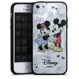 DeinDesign iPhone SE (2016-2019) Handy Silikon H&uuml;lle Case schwarz Handyh&uuml;lle Vintage Disney