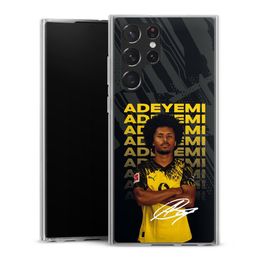 DeinDesign Galaxy S22 Ultra Handy Silikon H&uuml;lle Case transparent Handyh&uuml;lle Bvb Borussia Dortmund Karim Adeyemi Silikon Case