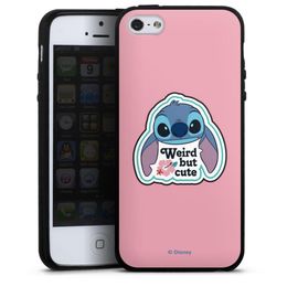 DeinDesign iPhone SE (2016-2019) Handy Silikon H&uuml;lle Case schwarz Handyh&uuml;lle Lilo & Stitch Sayings Disney