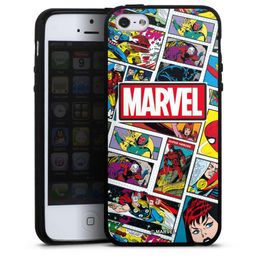 DeinDesign iPhone SE (2016-2019) Handy Silikon H&uuml;lle Case schwarz Handyh&uuml;lle Muster Comic Marvel