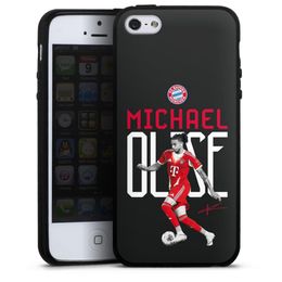 DeinDesign iPhone SE (2016-2019) Handy Silikon H&uuml;lle Case schwarz Handyh&uuml;lle Fc Bayern M&uuml;nchen Michael Olise Official Licensed Product
