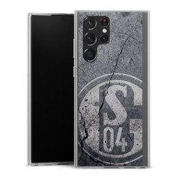 DeinDesign Galaxy S22 Ultra Handy Silikon H&uuml;lle Case transparent Handyh&uuml;lle Merchandise Fc Schalke 04 Concrete Silikon Case
