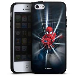 DeinDesign iPhone SE (2016-2019) Handy Silikon H&uuml;lle Case schwarz Handyh&uuml;lle Marvel Spiderman Kinofilm
