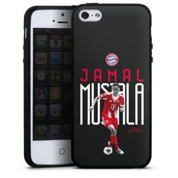 DeinDesign iPhone SE (2016-2019) Handy Silikon H&uuml;lle Case schwarz Handyh&uuml;lle Fc Bayern M&uuml;nchen Jamal Musiala Official Licensed Product