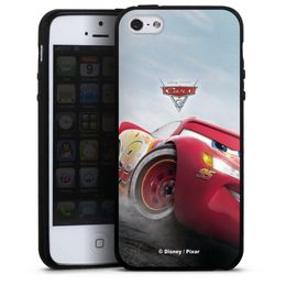 DeinDesign iPhone SE (2016-2019) Handy Silikon H&uuml;lle Case schwarz Handyh&uuml;lle Cars Official Licensed Product Lightning Mcqueen 95