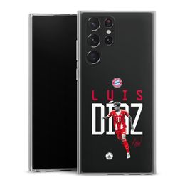 DeinDesign Galaxy S22 Ultra Handy Silikon H&uuml;lle Case transparent Handyh&uuml;lle Fc Bayern M&uuml;nchen Official Licensed Product Luis Diaz Silikon Case