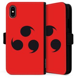 DeinDesign iPhone X Handy Klapph&uuml;lle Handyh&uuml;lle aus Kunst Leder schwarz Flip Case Official Licensed Product Naruto Shippuden Sharingan Sideflip mit langer Lasche
