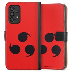DeinDesign Galaxy A33 5G Handy Klapph&uuml;lle Handyh&uuml;lle aus Kunst Leder schwarz Flip Case Official Licensed Product Sharingan Naruto Shippuden Sideflip mit langer 