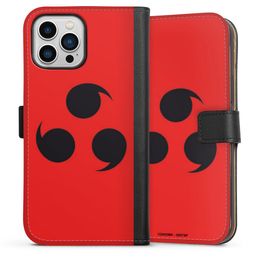 DeinDesign iPhone 13 Pro Max Handy Klapph&uuml;lle Handyh&uuml;lle aus Kunst Leder schwarz Flip Case Official Licensed Product Naruto Shippuden Sharingan Sideflip mit 