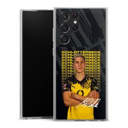 DeinDesign Galaxy S22 Ultra Handy Silikon H&uuml;lle Case transparent Handyh&uuml;lle Borussia Dortmund Nico Schlotterbeck Bvb Silikon Case