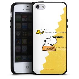 DeinDesign iPhone SE (2016-2019) Handy Silikon H&uuml;lle Case schwarz Handyh&uuml;lle Snoopy Peanuts Children