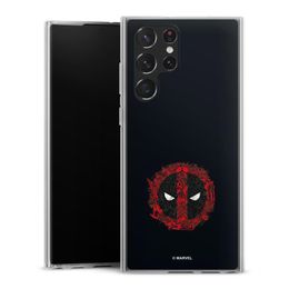 DeinDesign Galaxy S22 Ultra Handy Silikon H&uuml;lle Case transparent Handyh&uuml;lle Logo Marvel Deadpool Silikon Case