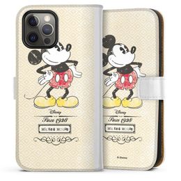 DeinDesign iPhone 12 Pro Max Handy Klapph&uuml;lle Handyh&uuml;lle aus Kunst Leder wei&szlig; Flip Case Official Licensed Product Mickey Mouse Disney Sideflip mit Lasche