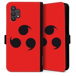DeinDesign Galaxy A32 5G Handy Klapph&uuml;lle Handyh&uuml;lle aus Kunst Leder schwarz Flip Case Official Licensed Product Sharingan Naruto Shippuden Sideflip mit langer 