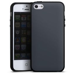 DeinDesign iPhone SE (2016-2019) Handy Silikon H&uuml;lle Case schwarz Handyh&uuml;lle Unicoloured Grey Anthracite