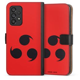 DeinDesign Galaxy A53 5G Handy Klapph&uuml;lle Handyh&uuml;lle aus Kunst Leder schwarz Flip Case Naruto Shippuden Sharingan Official Licensed Product Sideflip mit langer 
