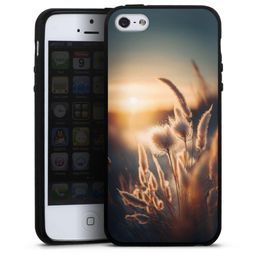 DeinDesign iPhone SE (2016-2019) Handy Silikon H&uuml;lle Case schwarz Handyh&uuml;lle Sun Nature Pampasgras