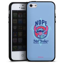DeinDesign iPhone SE (2016-2019) Handy Silikon H&uuml;lle Case schwarz Handyh&uuml;lle Sayings Lilo & Stitch Disney