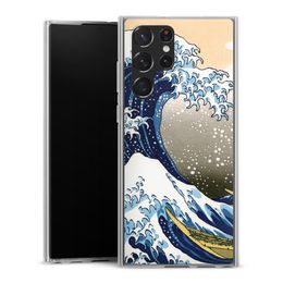 DeinDesign Galaxy S22 Ultra Handy Silikon H&uuml;lle Case transparent Handyh&uuml;lle Katsushika Hokusai Die Gro&szlig;e Welle Vor Kanagawa Kunst Silikon Case