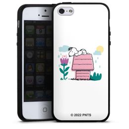 DeinDesign iPhone SE (2016-2019) Handy Silikon H&uuml;lle Case schwarz Handyh&uuml;lle Dog Official Licensed Product Snoopy