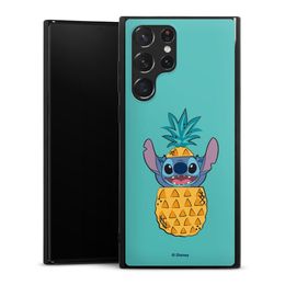 DeinDesign Galaxy S22 Ultra Handy Silikon H&uuml;lle Case schwarz Handyh&uuml;lle Disney Lilo & Stitch Pineapple