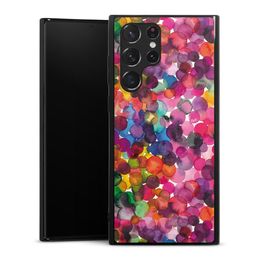 DeinDesign Galaxy S22 Ultra Handy Silikon H&uuml;lle Case schwarz Handyh&uuml;lle Water Colour Colourful Points
